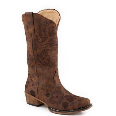 Roper Womens Riley Flowers Brown 09-021-1566-3129 – Backroads